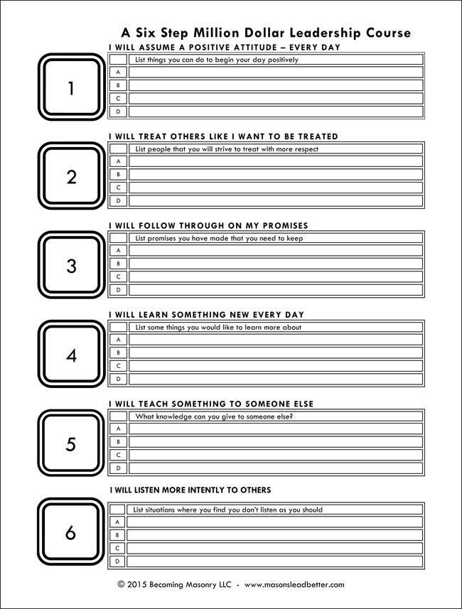 A 6-Step Million Dollar Leadership Course | Masons Lead Better