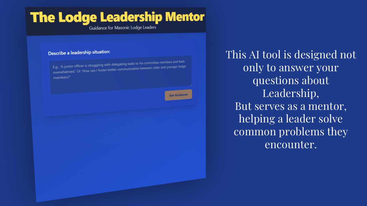 The Lodge Leadership Mentor | Masons Lead Better